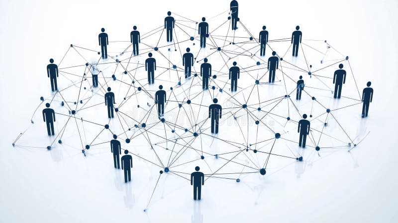 Global Network of People Connected Via Digital Communication and Social ...