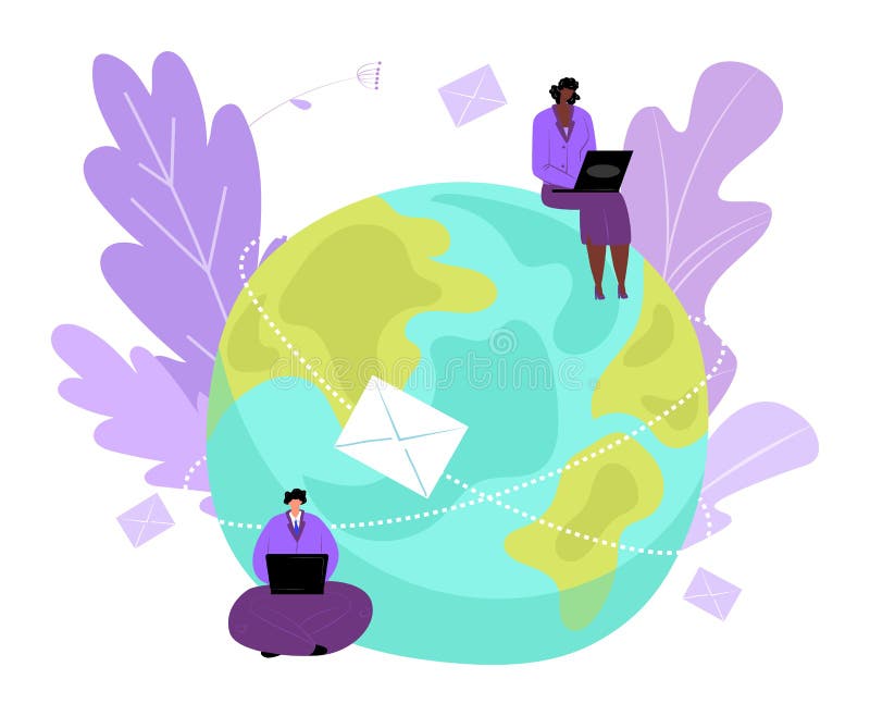 Global Network for People Connection in Internet Concept Vector ...