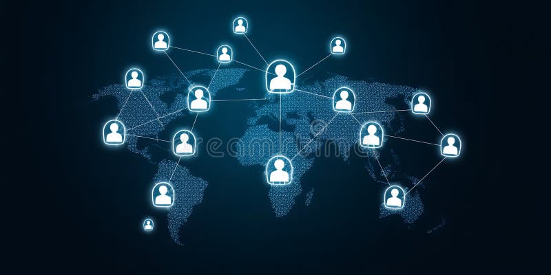 Global Icons and Map Blue and Light Blue Stock Vector - Illustration of ...