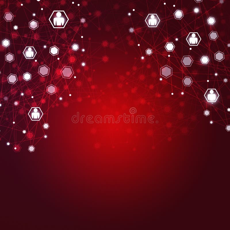 Global Network Red Background Stock Illustration - Illustration of ...