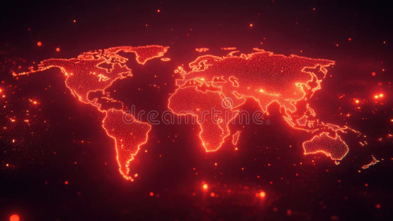 Global Network in Red stock illustration. Illustration of security ...