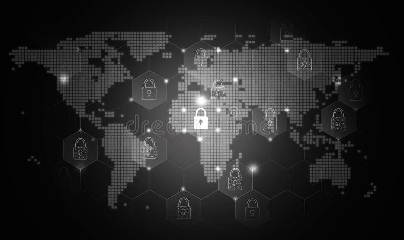 Global Network Security Background. Encryption and Secure Networking ...