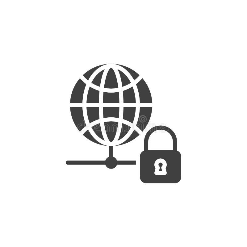 Global Network Security Vector Icon Stock Vector - Illustration of ...