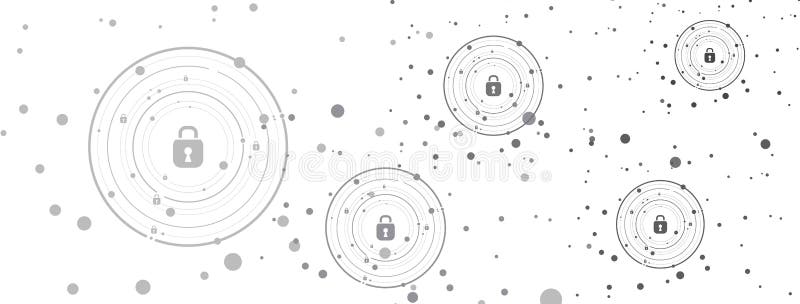 Global Network Security on the White Stock Vector - Illustration of ...