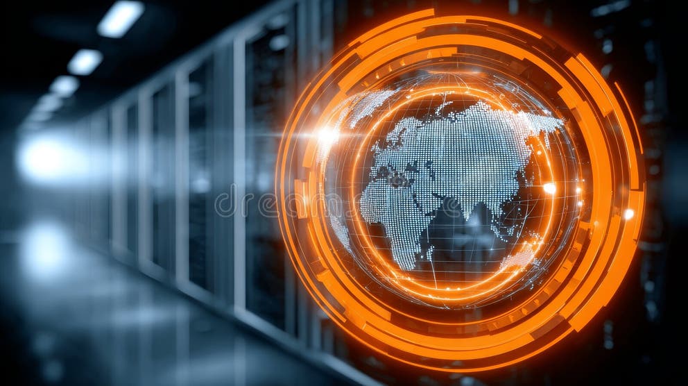 Global Network Server Connections and Data Exchange Visualized on a ...