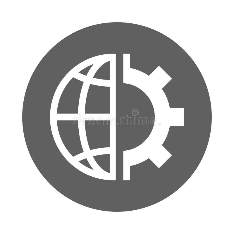 Global Network Settings Icon. Gray Vector Logo Stock Vector ...