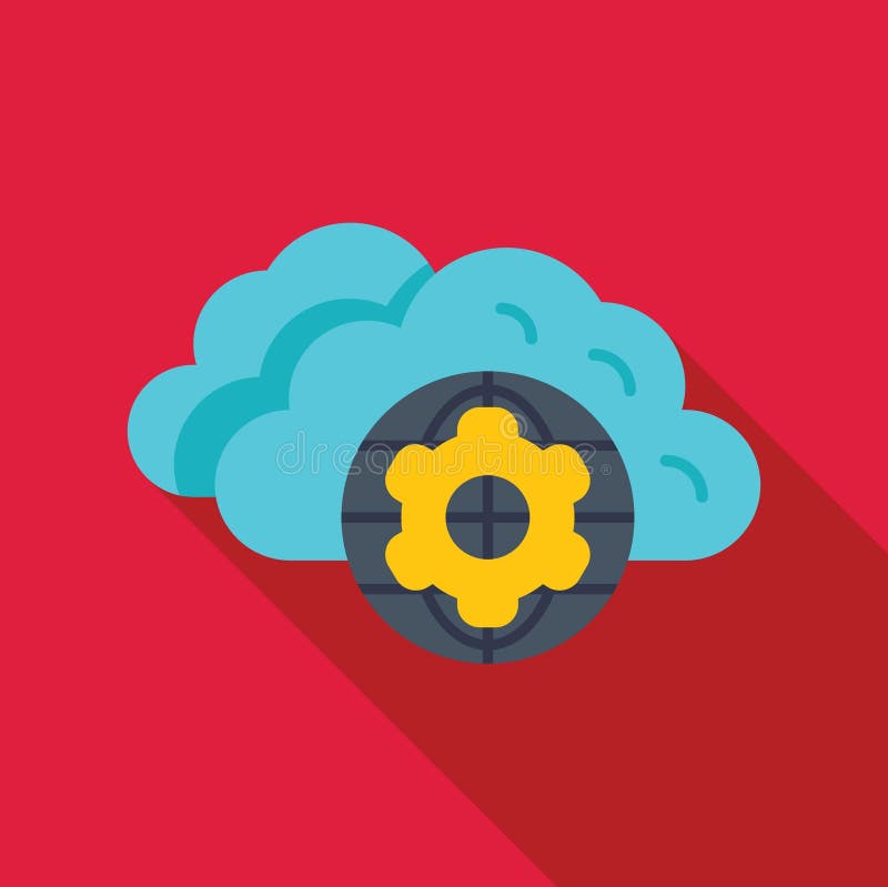 Global Network Settings Icon Showing Cloud Computing Configuration ...