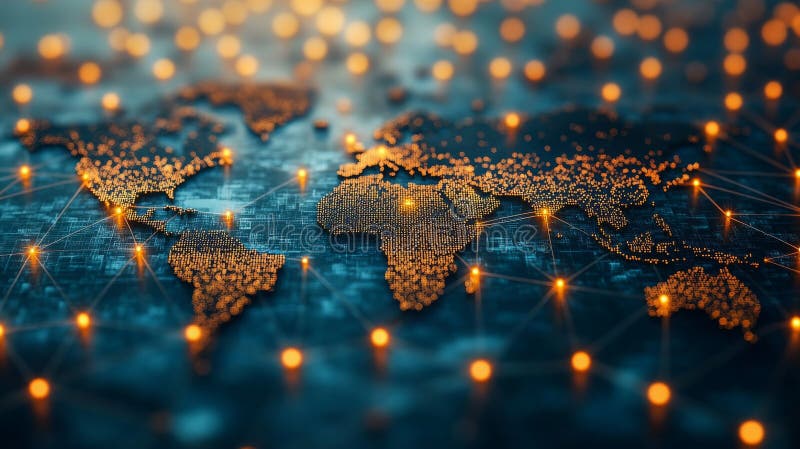 A Global Network Showcasing Remote Work Technologies and Connectivity ...