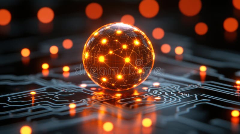 Global Network Sphere stock illustration. Illustration of global ...