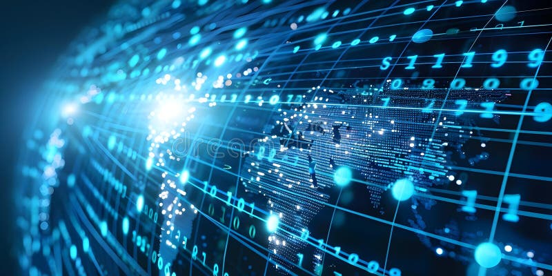 Global Network Symbolized by Digital Globe Illustrating Connectivity ...
