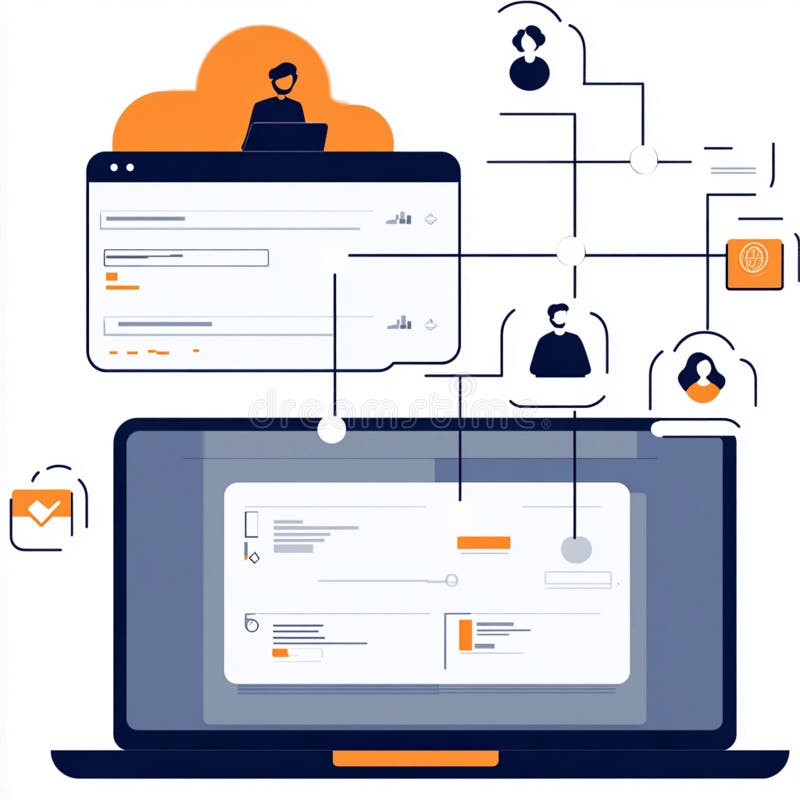 Global Network Teamwork Collaboration Online Business Laptop Technology ...