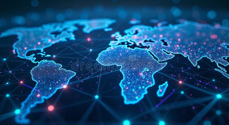 Global Network Technology Connects the World with Digital Data Transfer ...