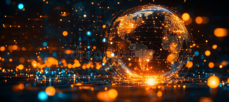 Global Network, Telecommunications, Planet Earth, Modern Tech Concept ...