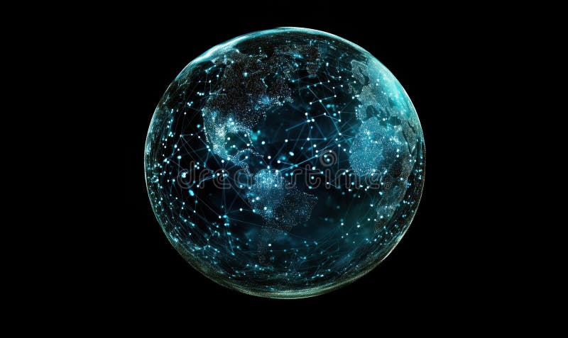 Global Network Visualization with Connected Nodes and Geographical ...