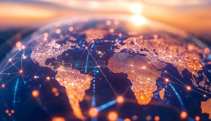 Global Network Visualization of Earth, Connecting the World through Digital Networks and Big ...