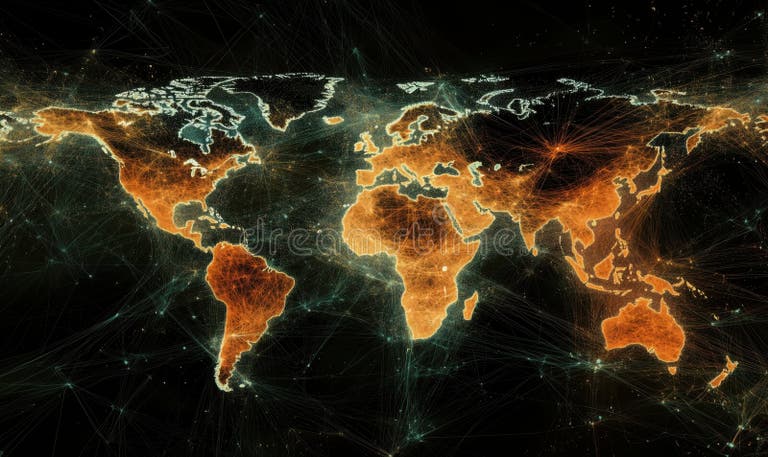 Global Network Visualization with Illuminated Continents and Data ...