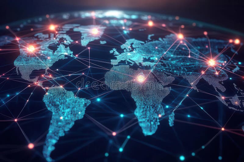 Detailed World Map, Global Geography, Cartography Stock Illustration ...