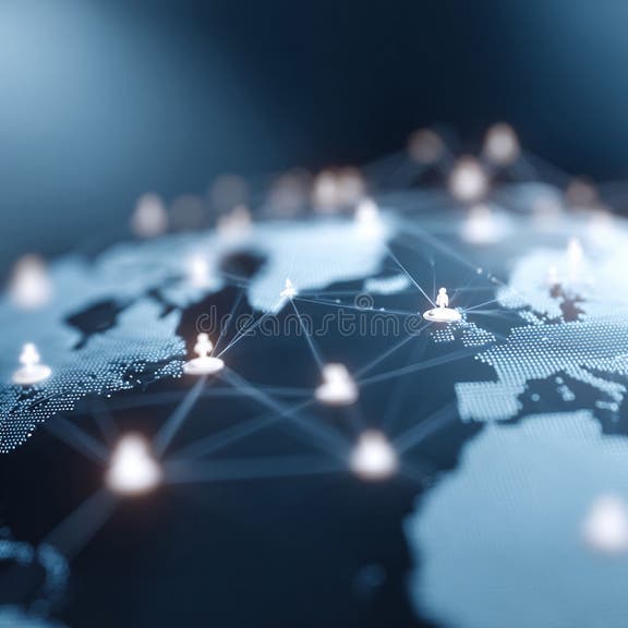 Global Network Visualization. Modern, Clean Image of Interconnected ...