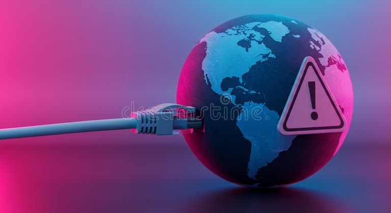 Global Network Warning: Cybersecurity Alert! Globe Connected ...