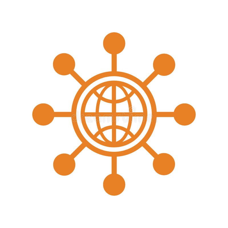 Global Network, Web Settings Icon. Orange Vector Stock Vector ...