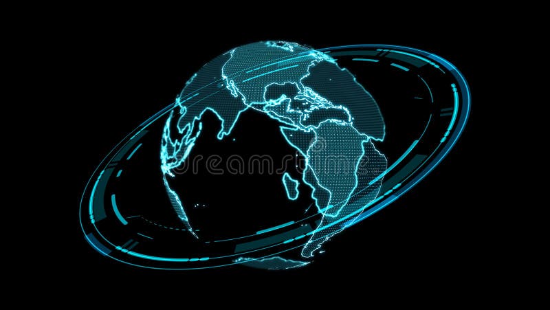 Global Network Wireless Connection Simulation on Monitor Digital ...