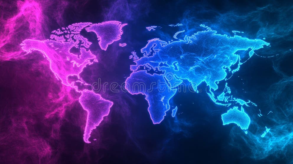 Global Network a World Connected Interconnection Communication ...