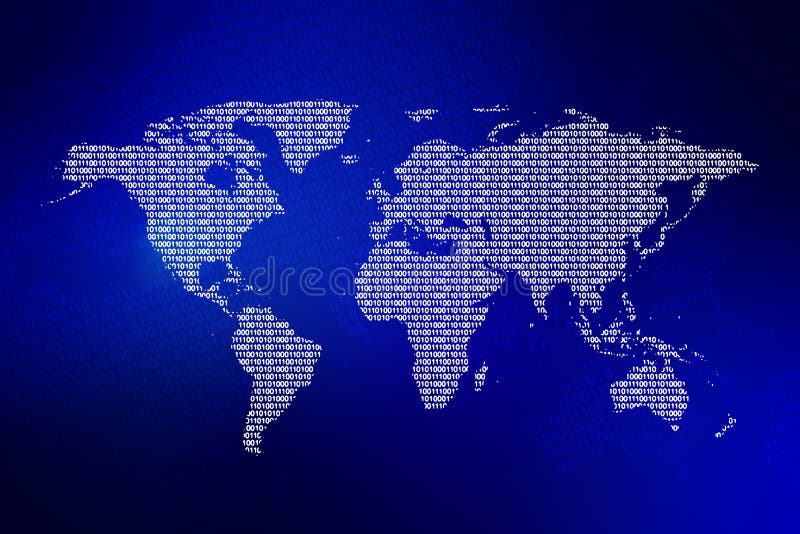 Global Network on World Map for Technology and Future Concept Stock ...