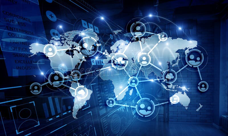 Global networking business stock illustration. Illustration of connect ...