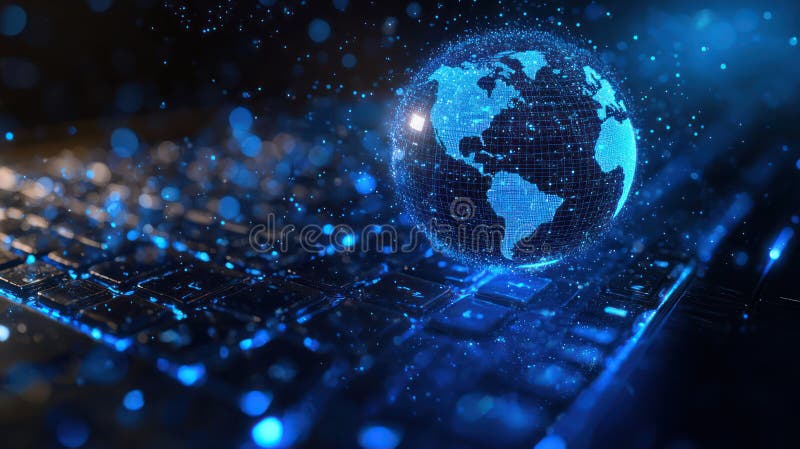 Global Networking Concept stock illustration. Illustration of keyboard ...