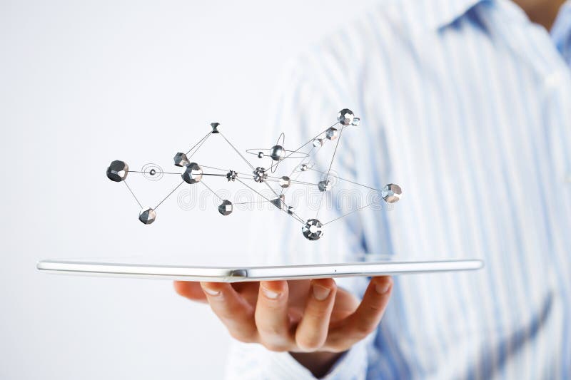 Global Networking Concept with Lines from Tablet Stock Image - Image of ...