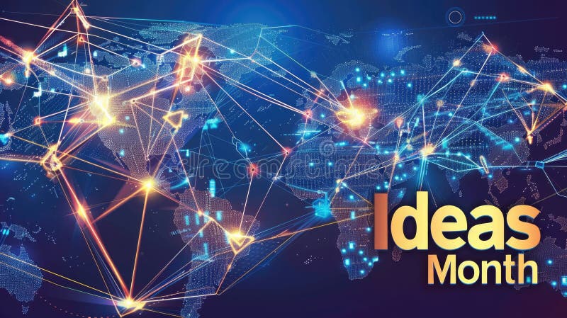 Global Networking and Innovation Concept with World Map for Ideas Month ...