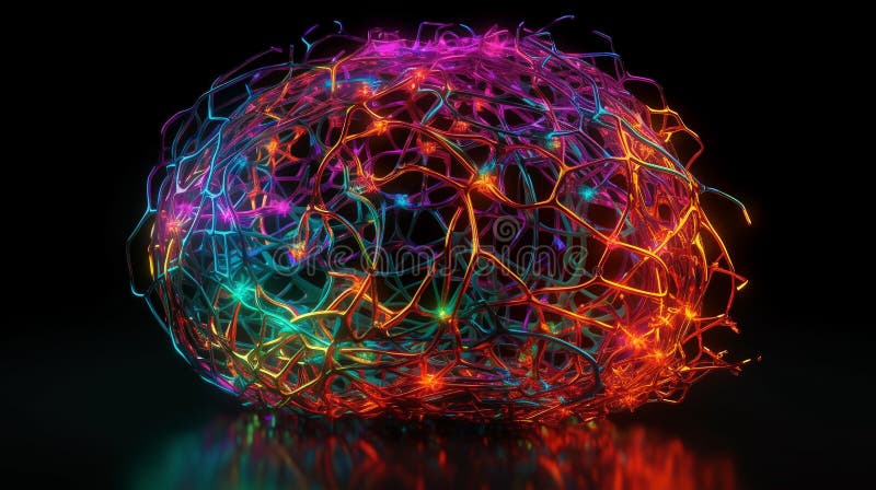 Global Neural Network. Neural Cells with Glowing Nodes on Bright ... Global Neural Network. Neural Cells with Glowing Nodes on Bright ...