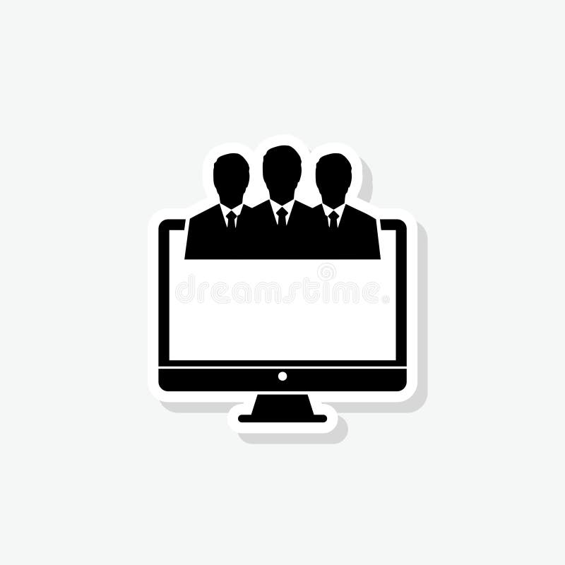 Global Online Meeting Sticker Icon Stock Vector - Illustration of ...