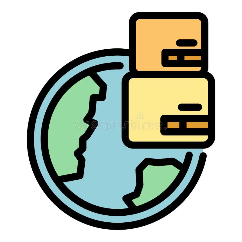 Global Online Store Icon Color Outline Vector Stock Vector ...
