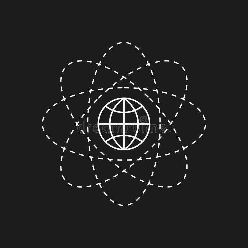 Global Orbit Icon. Atomic Globe Vector. World Connection Symbol. Network Outline Stock ...