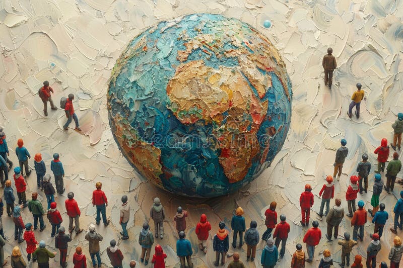 Global Overpopulation Concept Crowded Miniature Figures. Growing ...