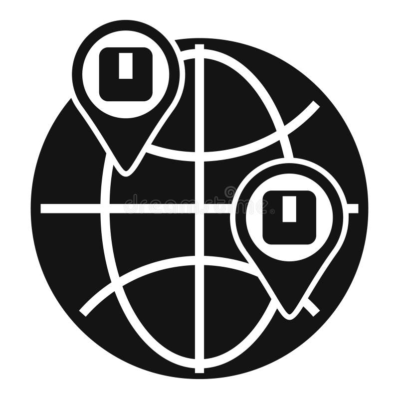 Global Parcel Location Icon Simple Vector. Transport Dispatch Stock ...