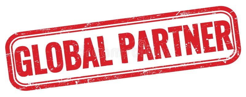 GLOBAL PARTNER Text on Red Grungy Stamp Stock Illustration ...