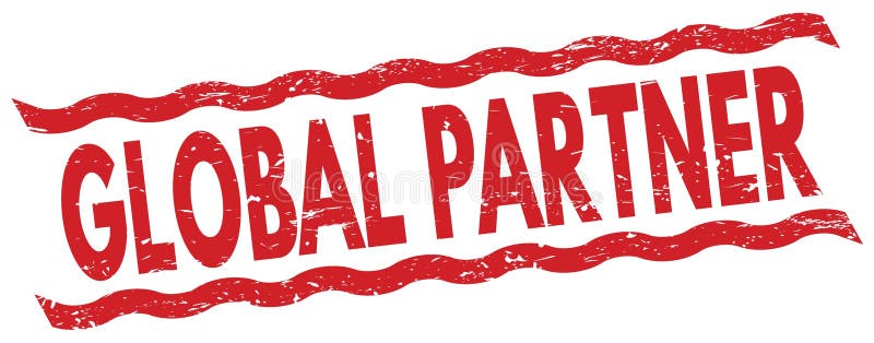 GLOBAL PARTNER Text on Red Lines Stamp Sign Stock Illustration ...