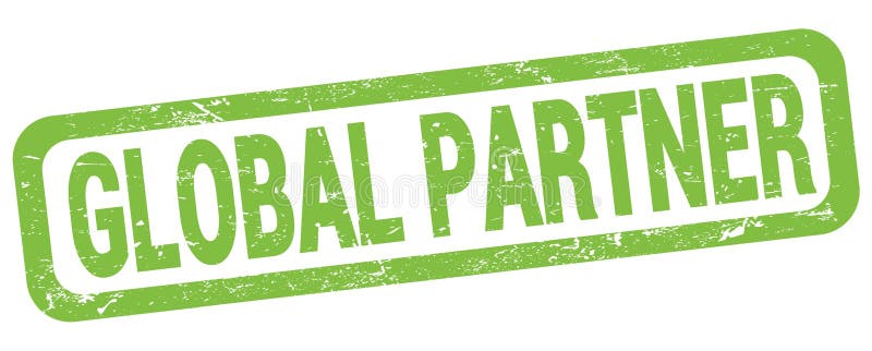 GLOBAL PARTNER Text Written on Green Rectangle Stamp Stock Illustration ...