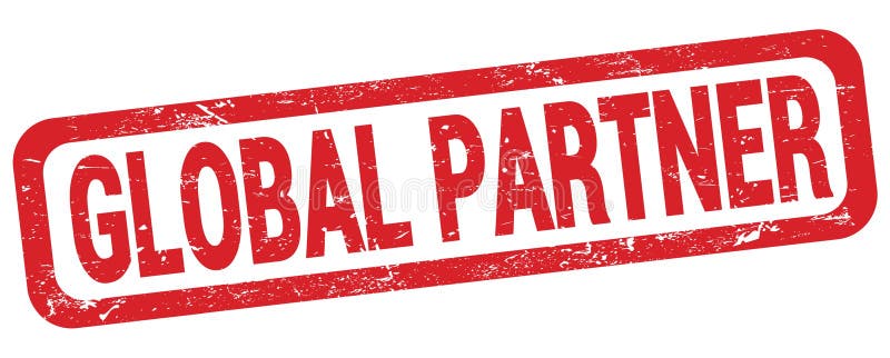 GLOBAL PARTNER Text Written on Red Rectangle Stamp Stock Illustration ...