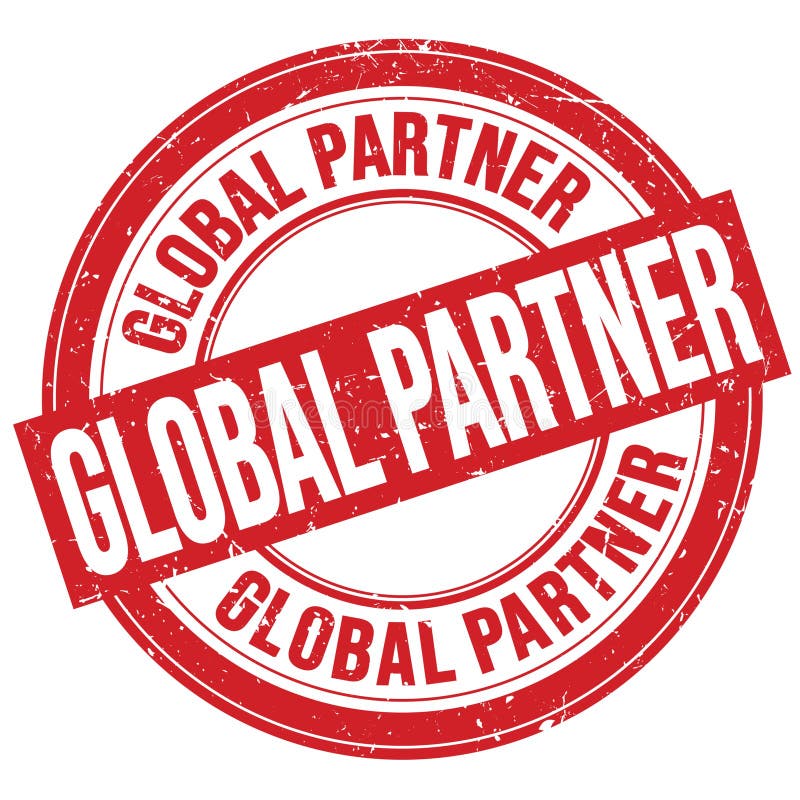 GLOBAL PARTNER Text Written on Red Round Stamp Sign Stock Illustration ...