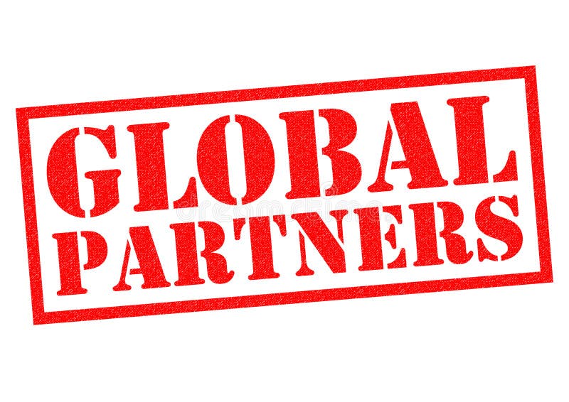 Global partners blue stamp stock illustration. Illustration of ...