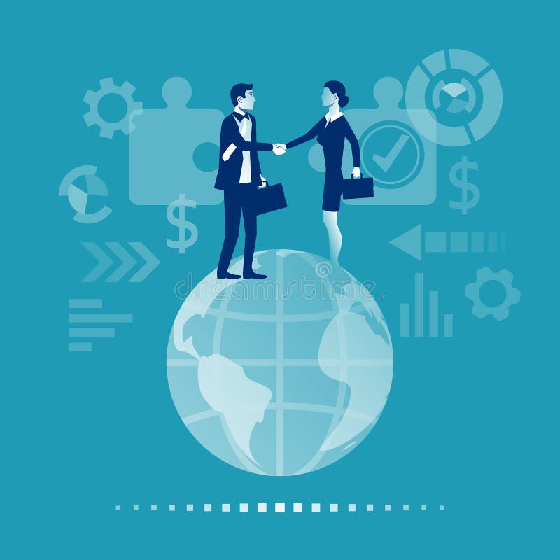 Global Partnership. Business People Standing on the Planet Shake Hands ... Global Partnership. Business People Standing on the Planet Shake Hands ...