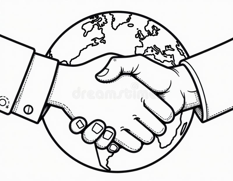 Global Partnership Handshake Stock Illustration - Illustration of hands ...