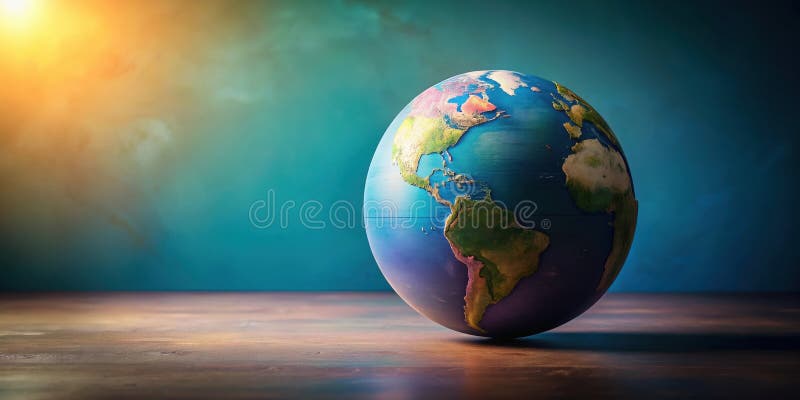 A Global Perspective an Egg-shaped Model of Planet Earth Rests on a ...