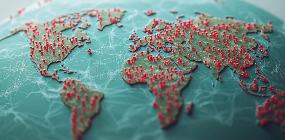 A Global Perspective, Visualizing World Connectivity and Reach Concept ...