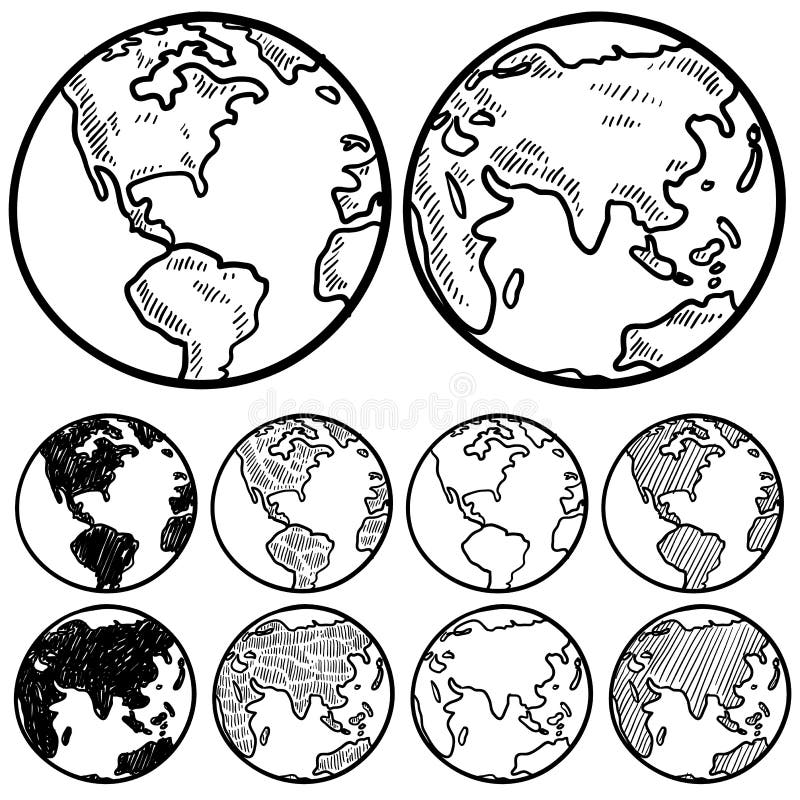 Global perspectives sketch stock vector. Illustration of round - 22933238