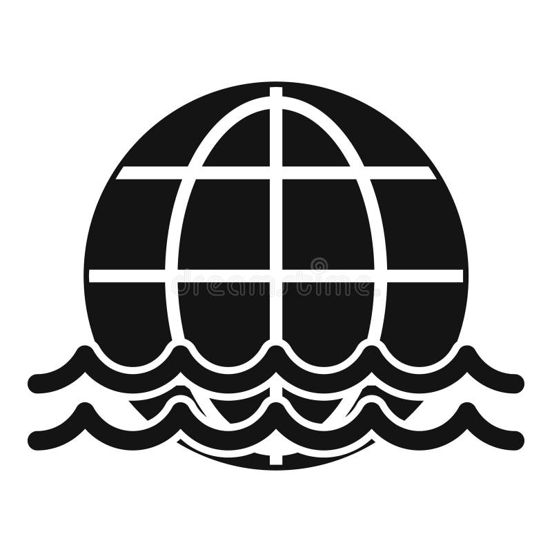 Global Planet Sea Level Rise Icon Simple Vector. Climate Change Stock ...