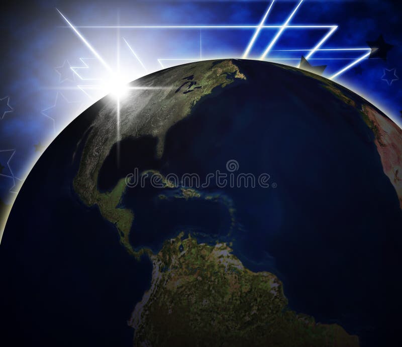 Global Planets Shows Solar System and Cosmos Stock Illustration ...